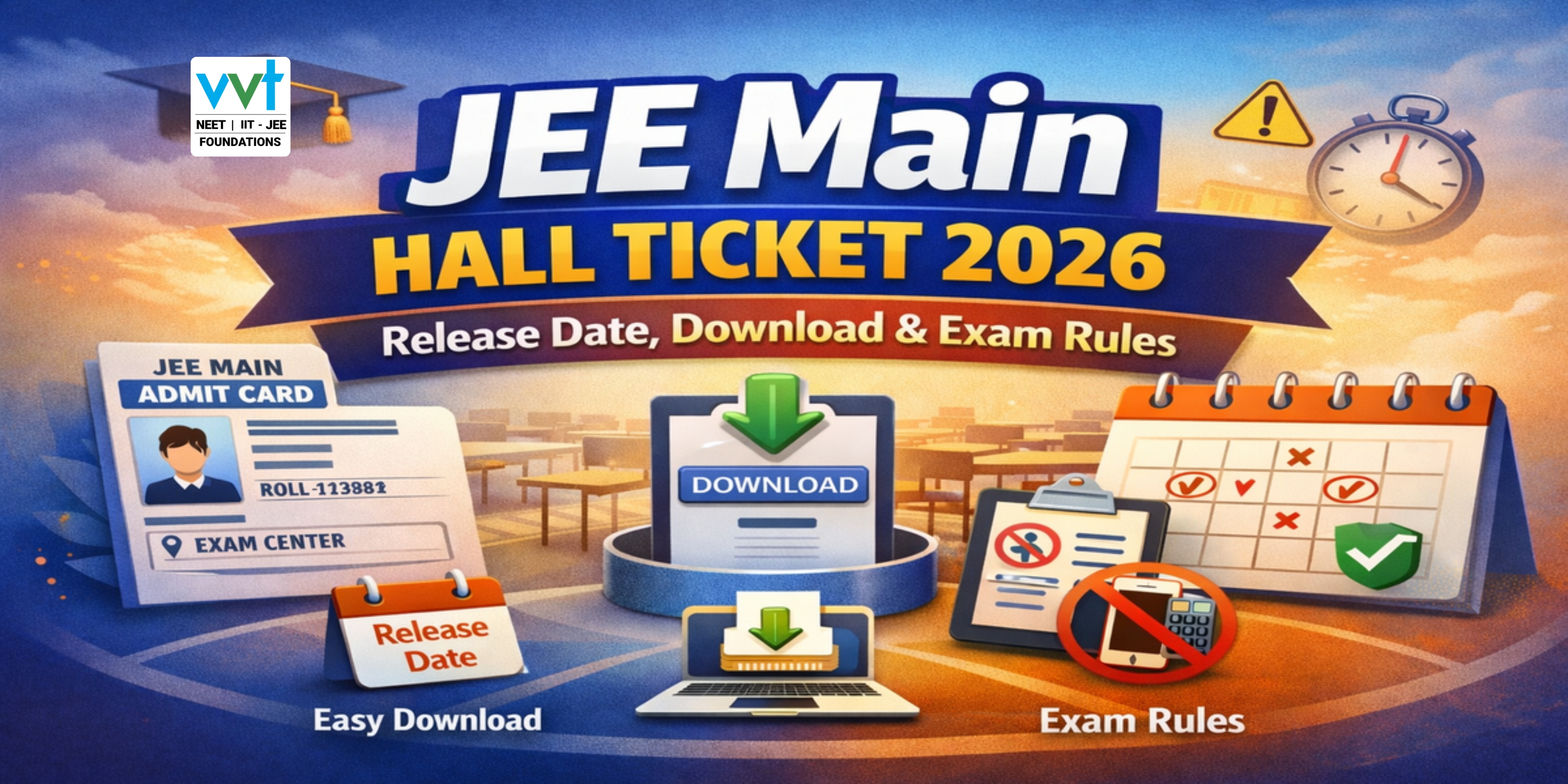 JEE Main Hall Ticket 2026: Release Date, Download & Exam Rules