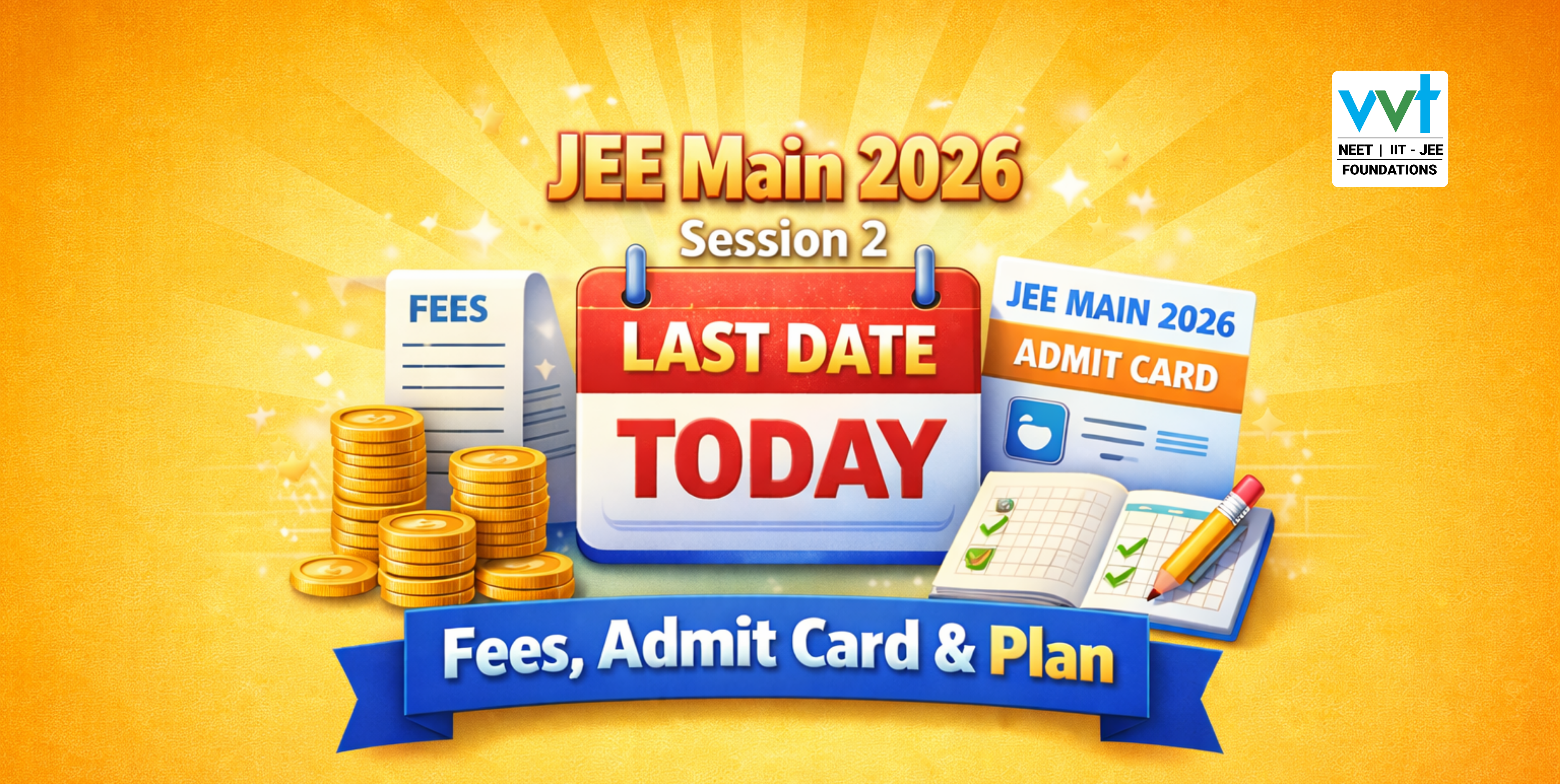 JEE Main 2026 Session 2 Last Date Today: Fees, Admit Card...